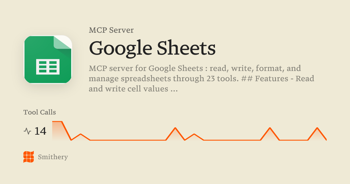 Google Sheets - MCP | Smithery