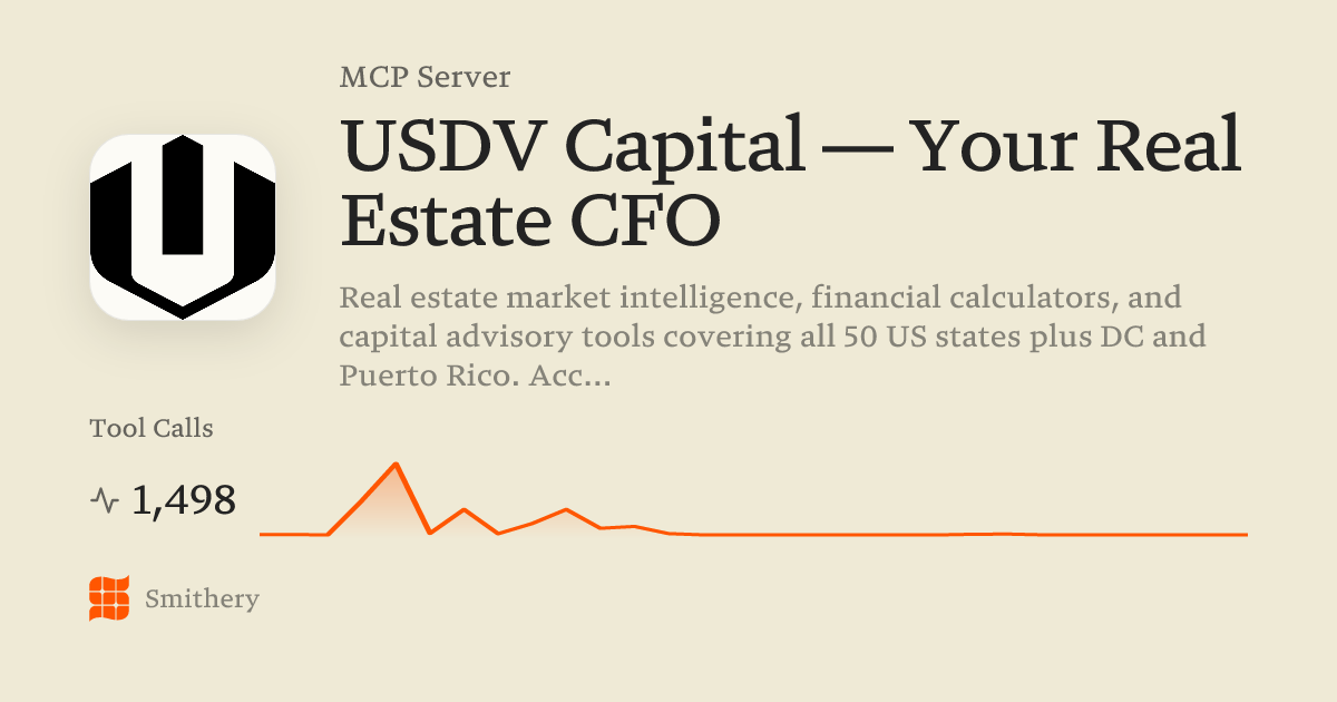 USDV Capital — Your Real Estate CFO - MCP | Smithery