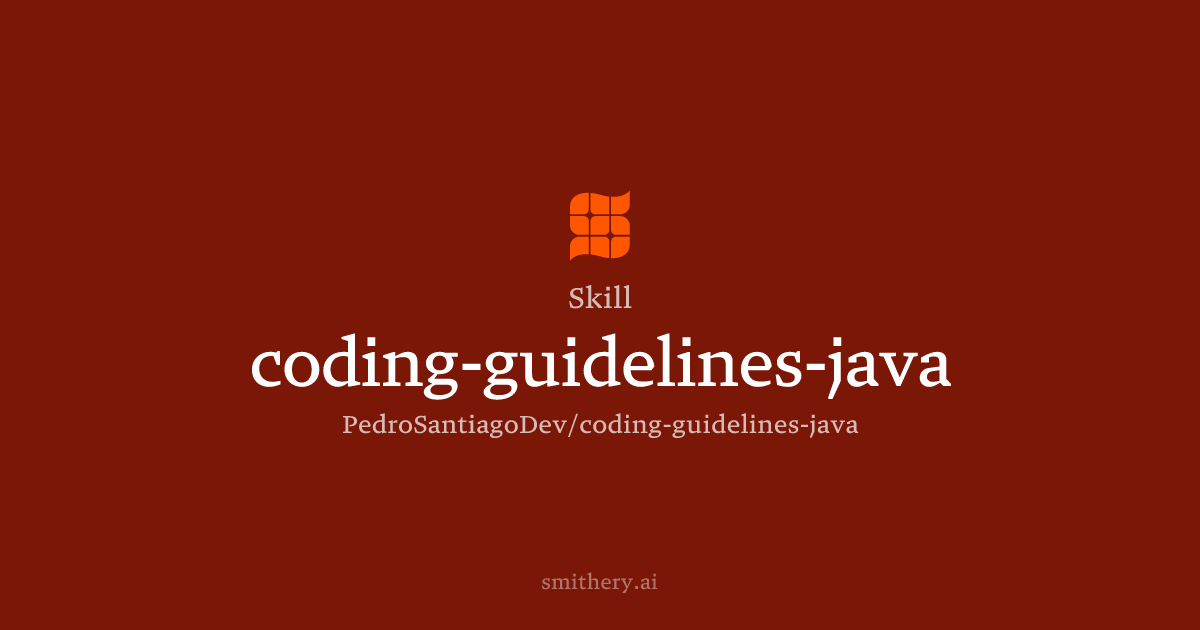 coding-guidelines-java - Skill | Smithery