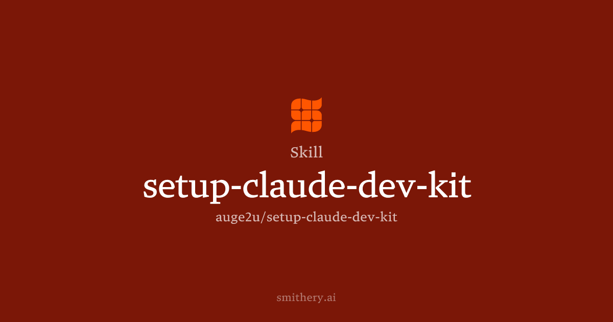 setup-claude-dev-kit - Skill | Smithery